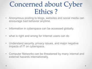 Ethics in Cyber Space | PPTX