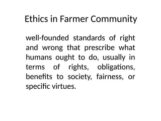 Ethics in Farmer Community in Pakistan. | PPTX