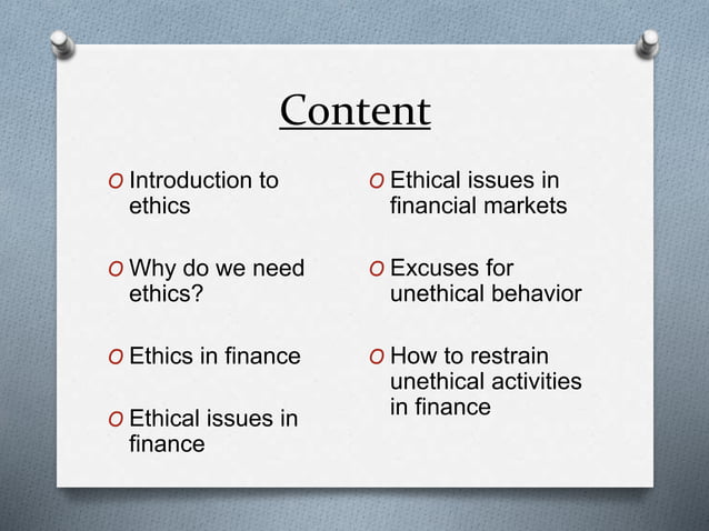 Ethics in finance | PPTX