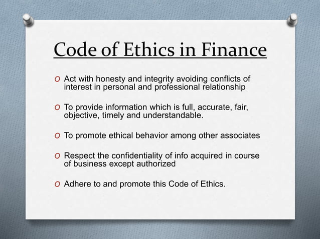 Ethics in finance | PPTX