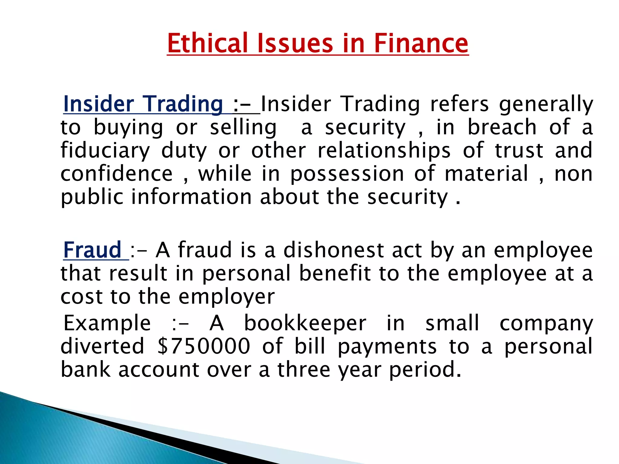 Ethics in finance | PPTX