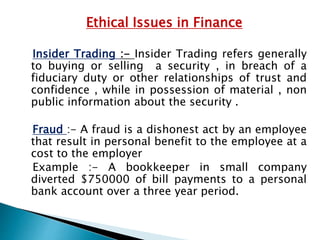 Ethics in finance | PPTX