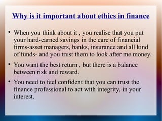 Ethics in finance | PPT