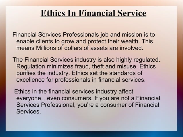 Ethics in finance | PPT