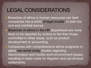 Ethics in hr assignment | PPT