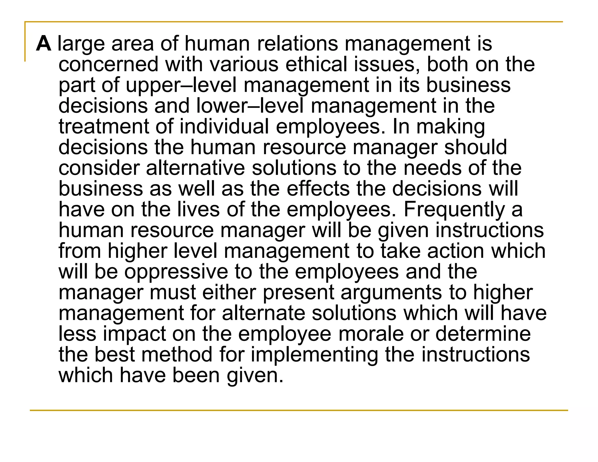 Ethics In Hrm | PDF