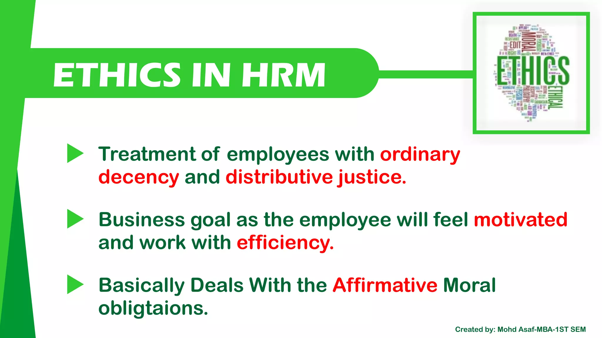 Ethics in Human Resource Management(HRM) | PDF