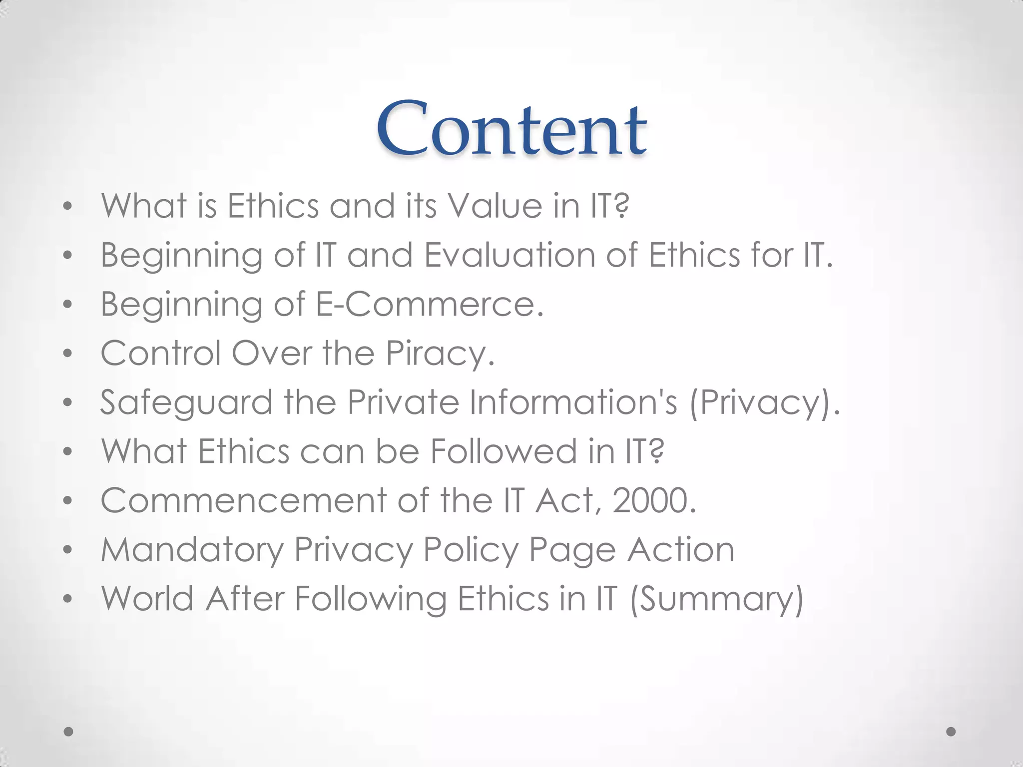 Ethics in Information Technology | PPTX