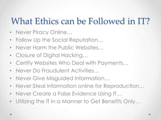 Ethics in Information Technology | PPTX
