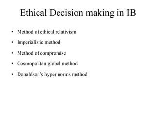 Ethics in international business | PPTX