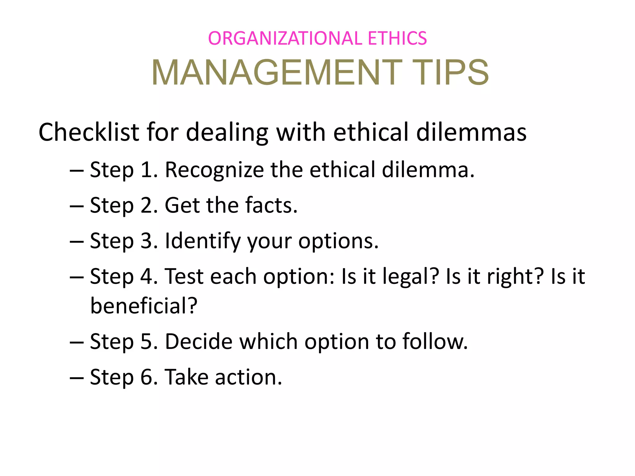Ethics in management | PPT