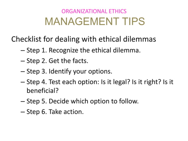 Ethics in management | PPT | Business | Business and Finance