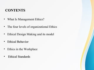 Ethics in management | PPT