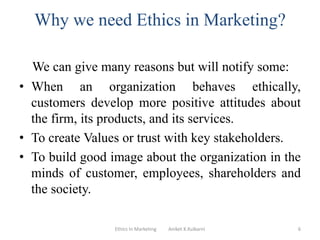 Ethics in marketing by aniket kulkarni | PPTX