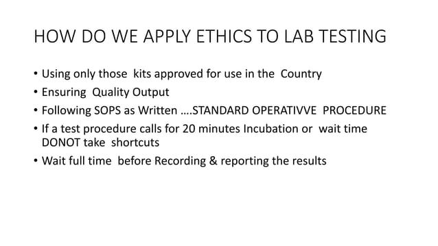 ETHICS IN MEDICAL LABORATORY SCIENCES ppt x | PPTX | Healthcare ...