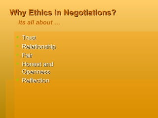 Ethics in negotiation | PPT