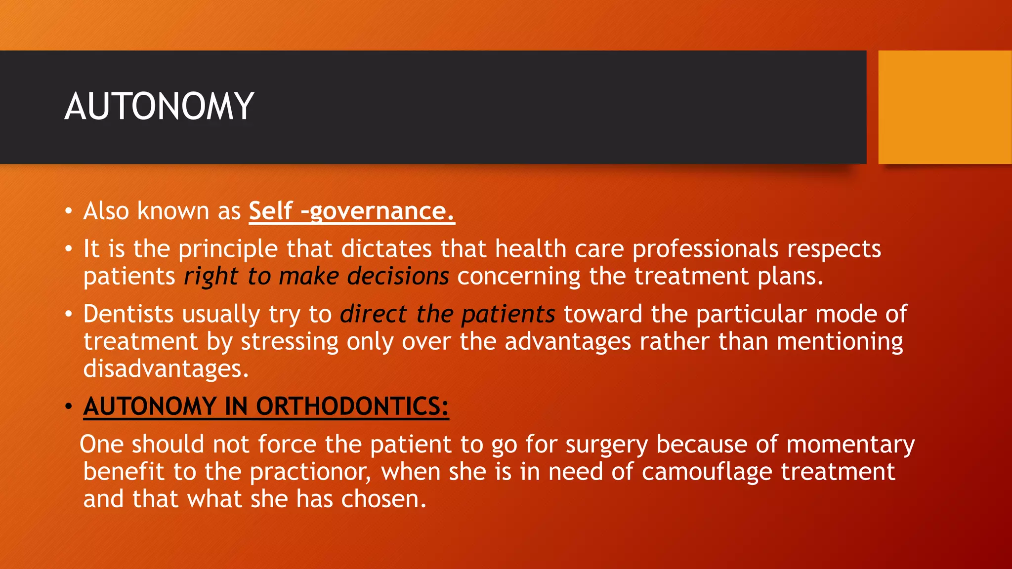 Ethics in orthodontics | PPTX