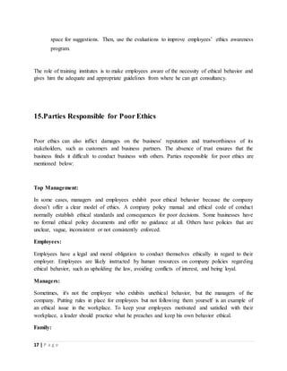 Ethics in performance management | DOCX