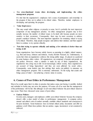 Ethics in performance management | DOCX