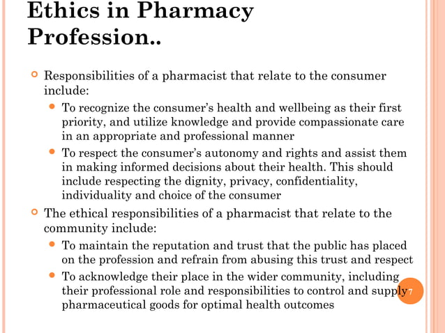 Ethics in Pharmacy | PPS | Pharmaceutical Industry | Industries