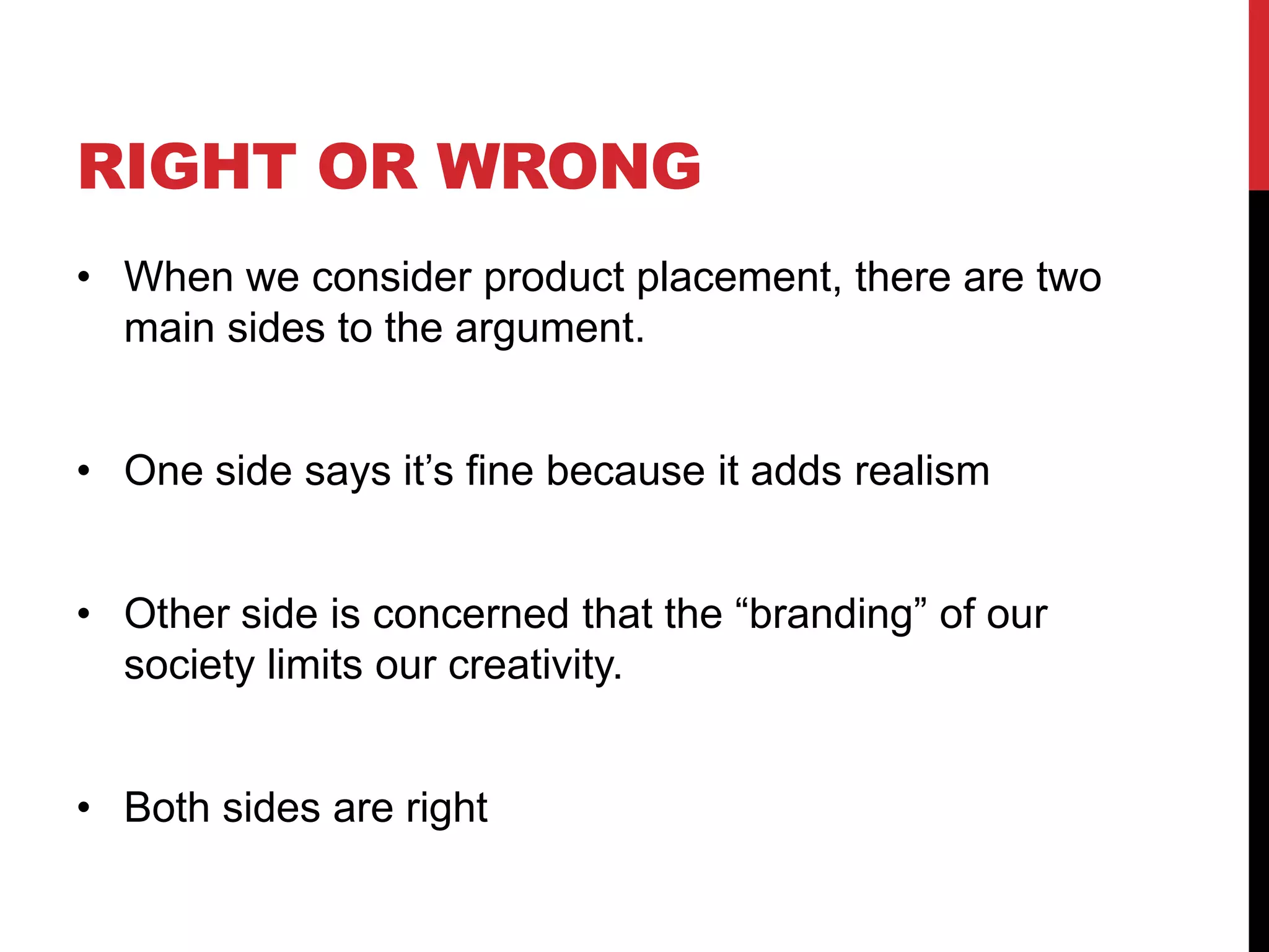 Ethics in Product Placement | PPTX