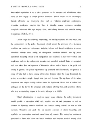 Ethics in police | DOCX
