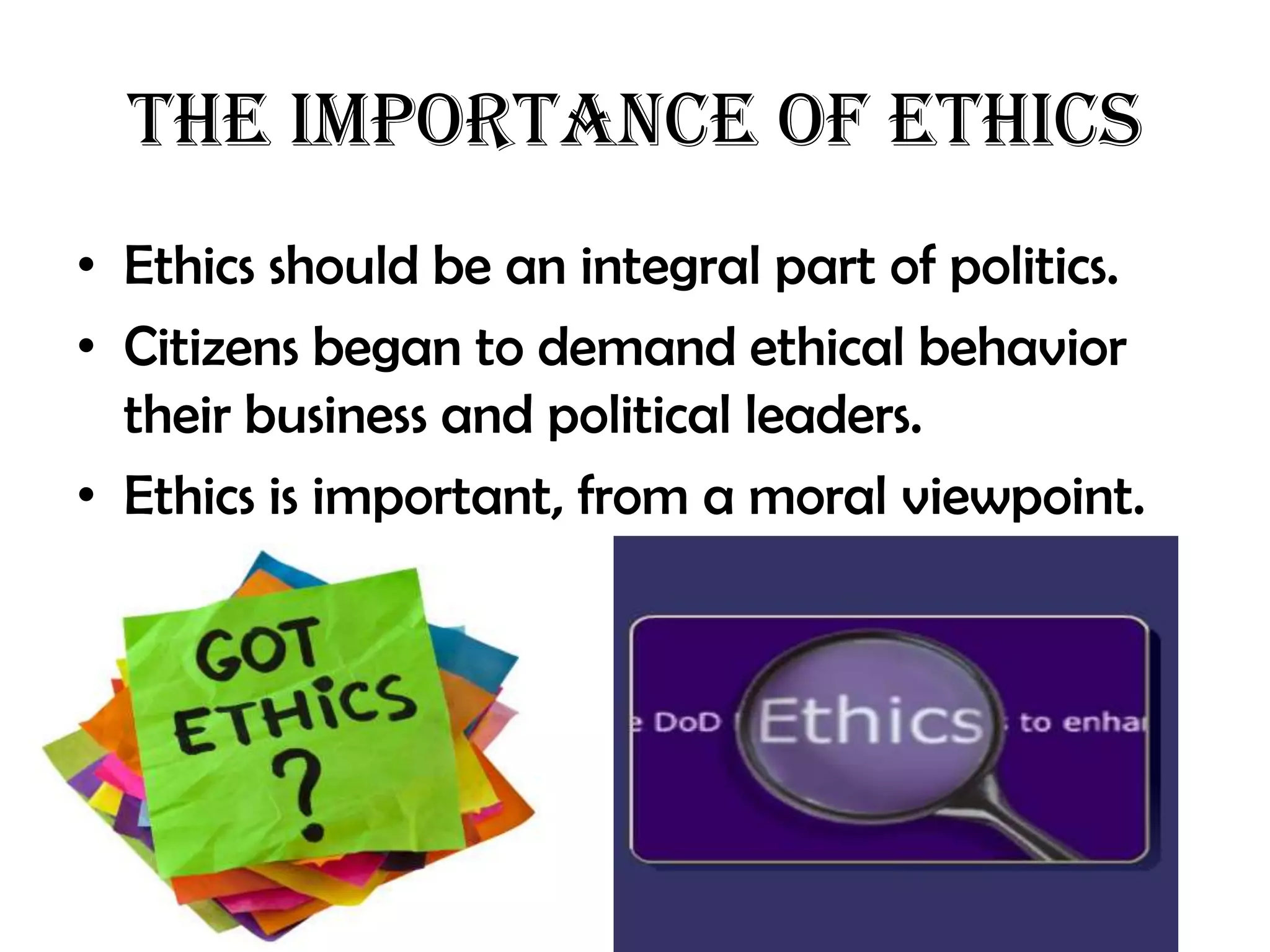 Ethics in politics | PPTX