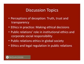 Ethics in PR Education | PPT