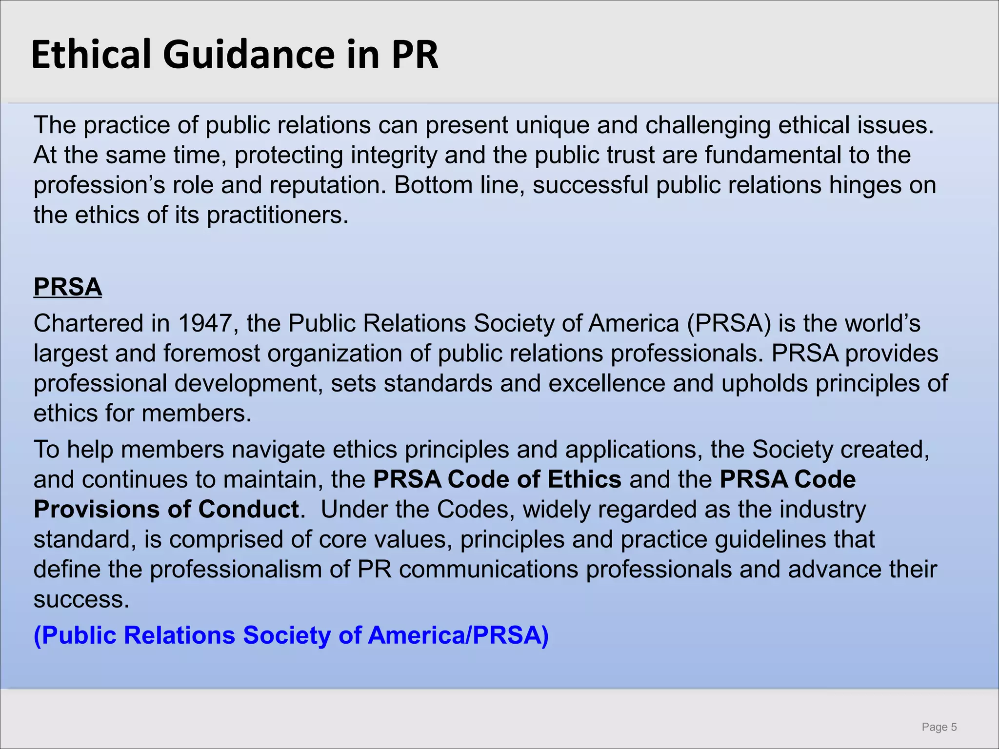Ethics in PR: Why it Matters | PPT
