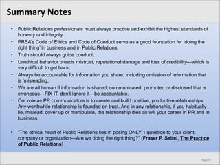 Ethics in PR: Why it Matters | PPT