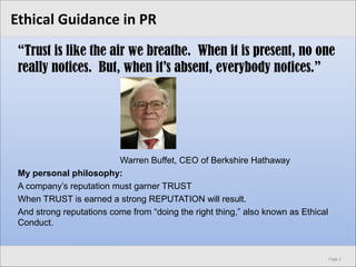 Ethics in PR: Why it Matters | PPT