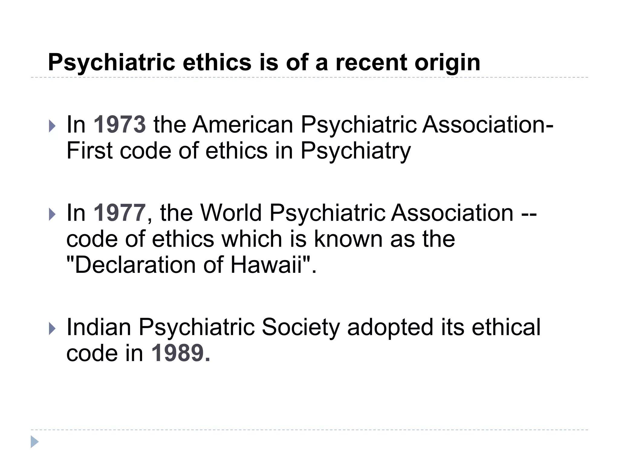 Ethics in psychiatry | PPTX