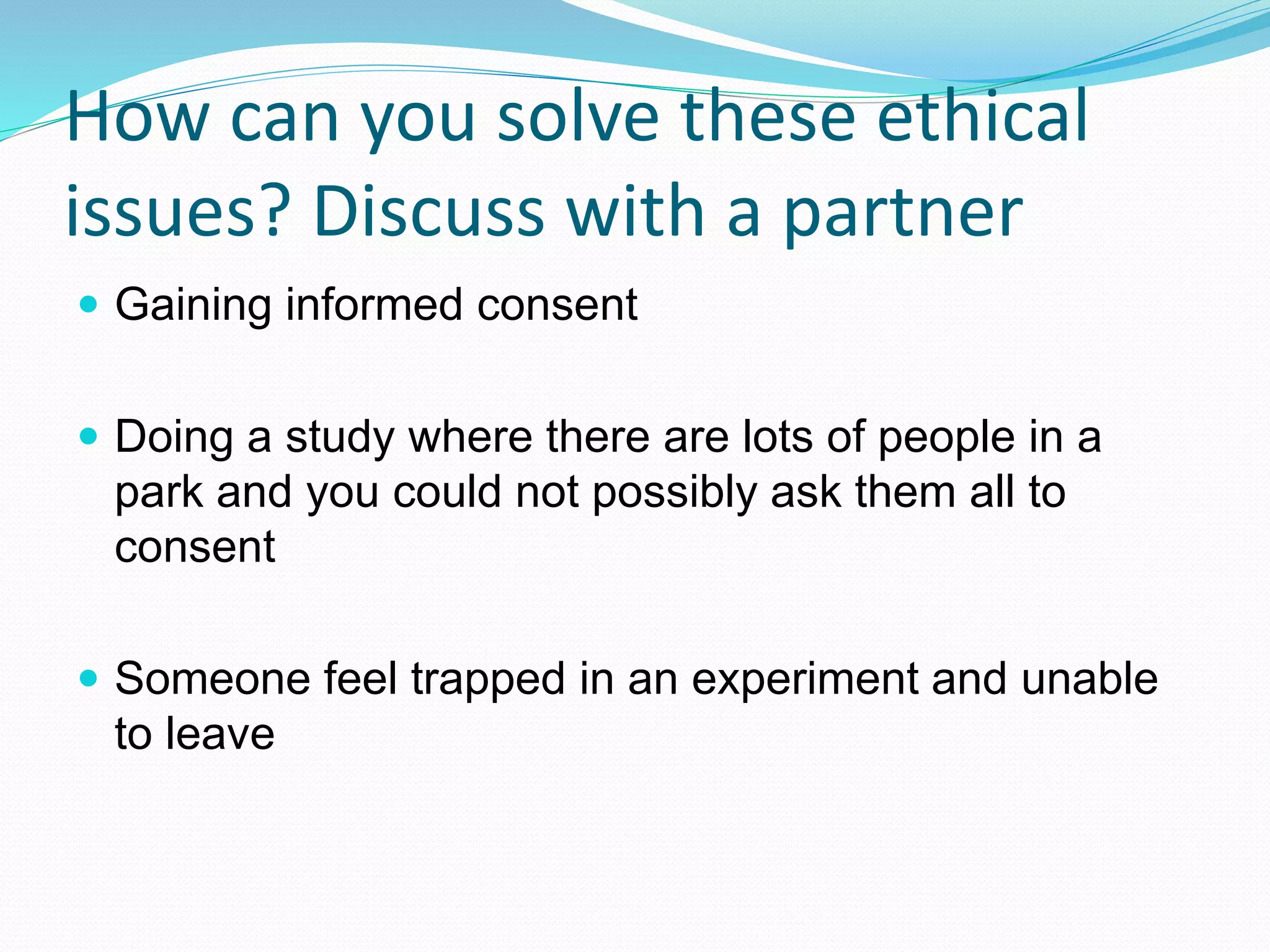 Ethics in psychology experiments | PPT | Free Download