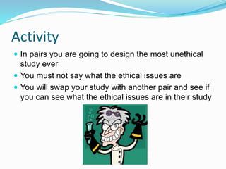 Ethics in psychology experiments | PPTX