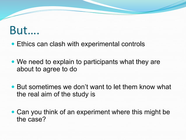 Ethics in psychology experiments | PPTX