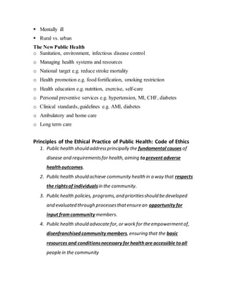 Ethics in Public Health, Health Care, Health Research and the ...