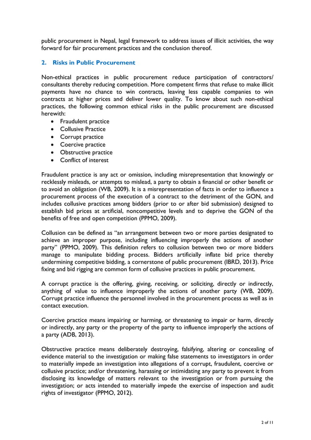 Ethics in public procurement | PDF