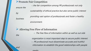 Ethics in public relations | PPTX