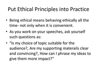 Ethics in public speaking | PPTX