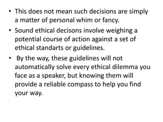 Ethics in public speaking | PPTX