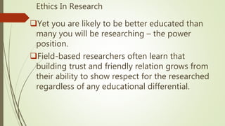 Ethics In Research | PPTX