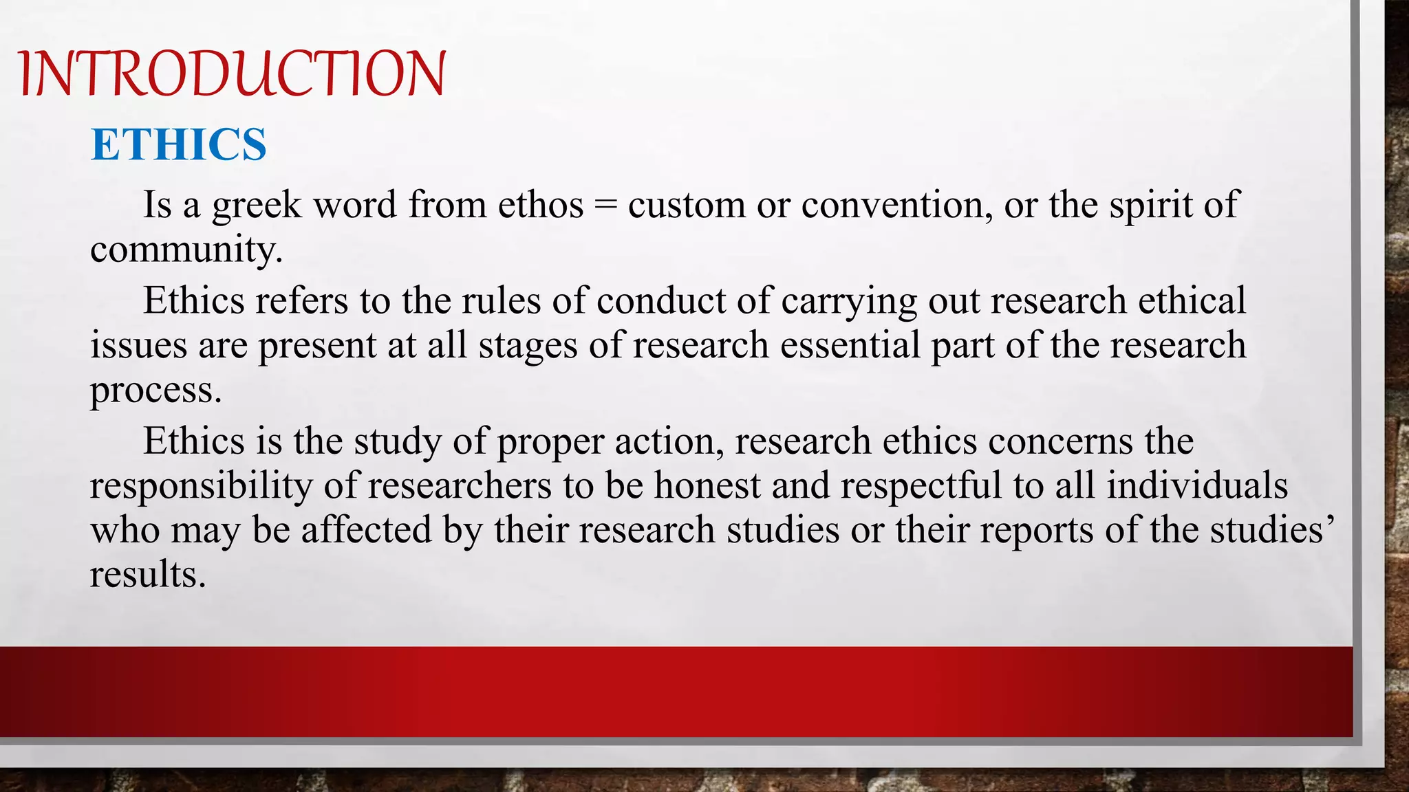 Ethics in research | PPT | Free Download