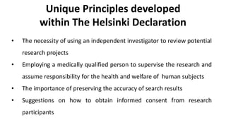 Ethics in Medical Research | PPTX