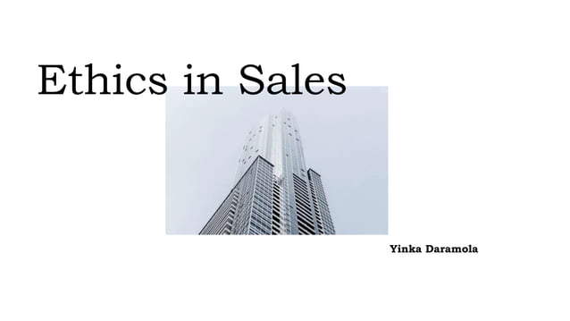 Ethics in sales | PPTX