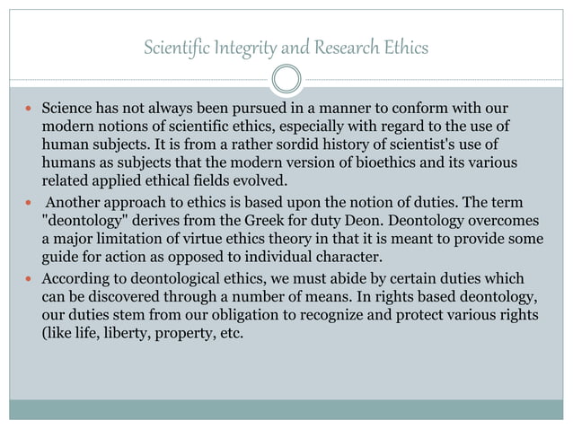 ETHICS IN SCIENTIFIC RESEARCH.pptx | Veterinary Medicine | Pets