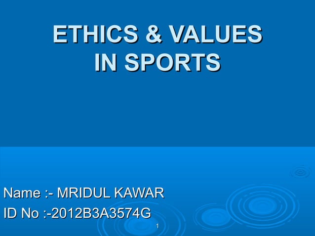 Ethics in sports | PPT