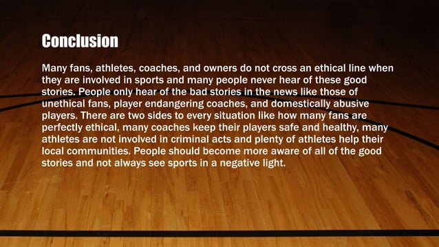 Ethics in sports | PPTX | American Football | Sports