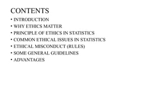 Ethics in Statistics: Ensuring Integrity and Trust in Data | PPT