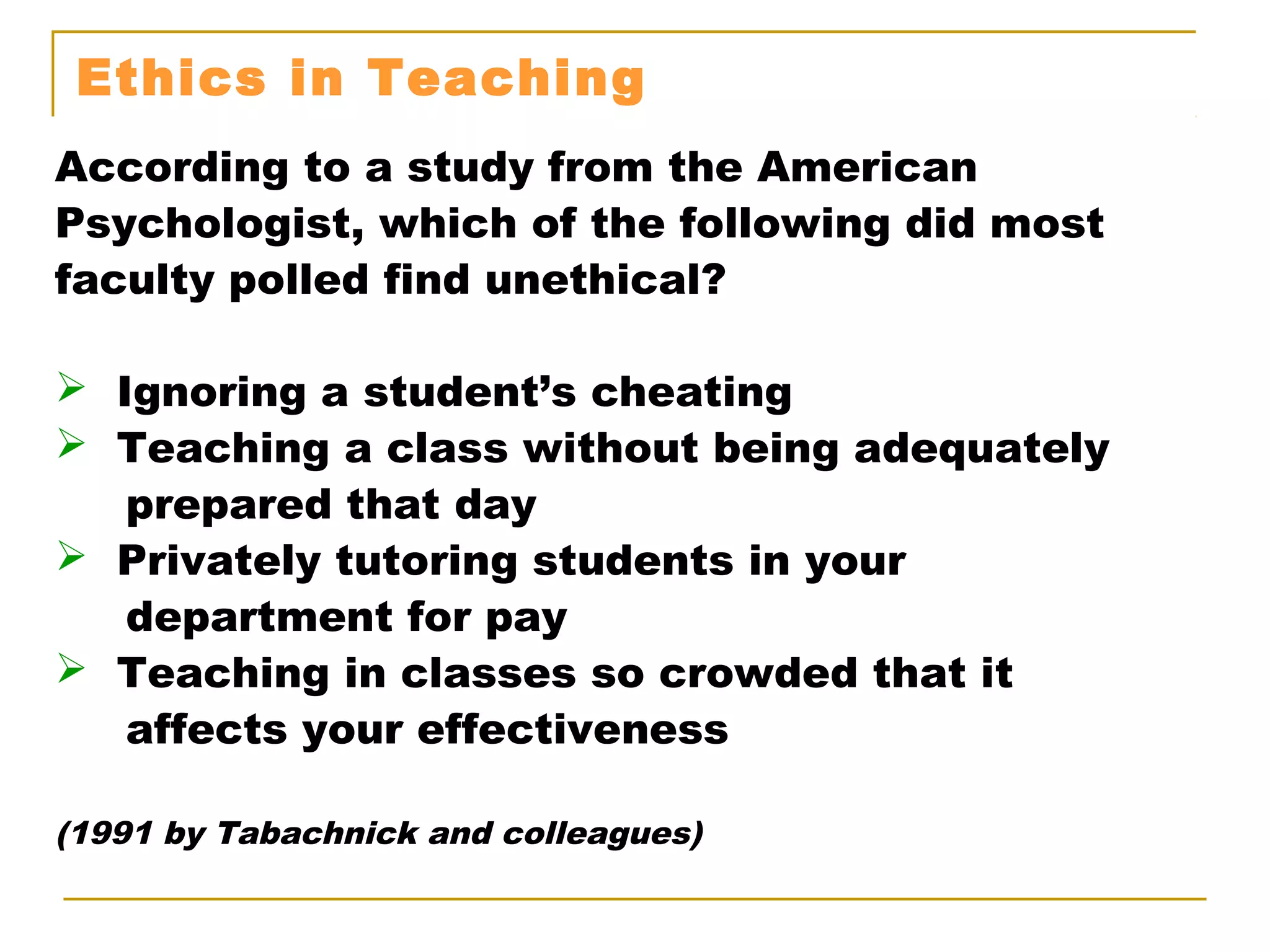Ethics in teaching | PPS