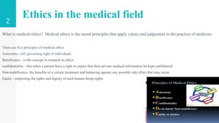 Ethics in the medical field | PPTX